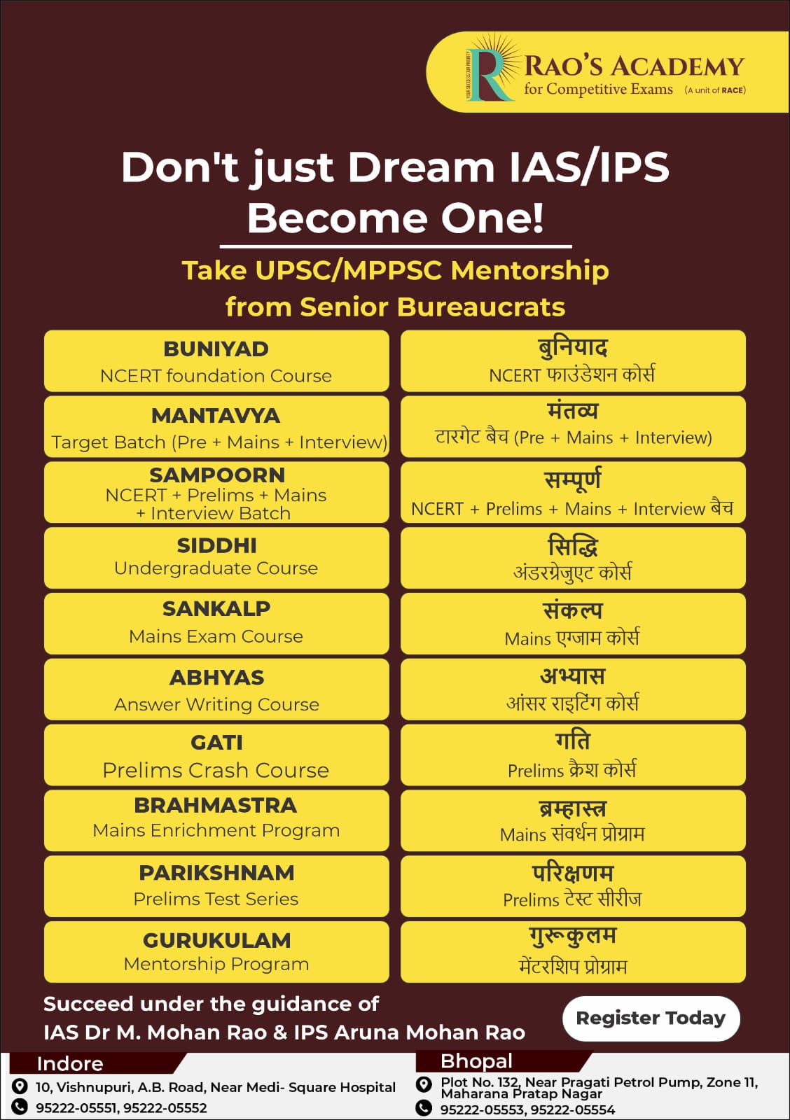 Contact Us - RAO'S ACADEMY